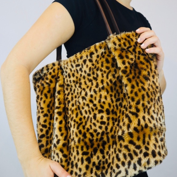 Vintage | Bags | Vintage 9s Fuzzy Cheetah Print Bucket Bag | Poshmark